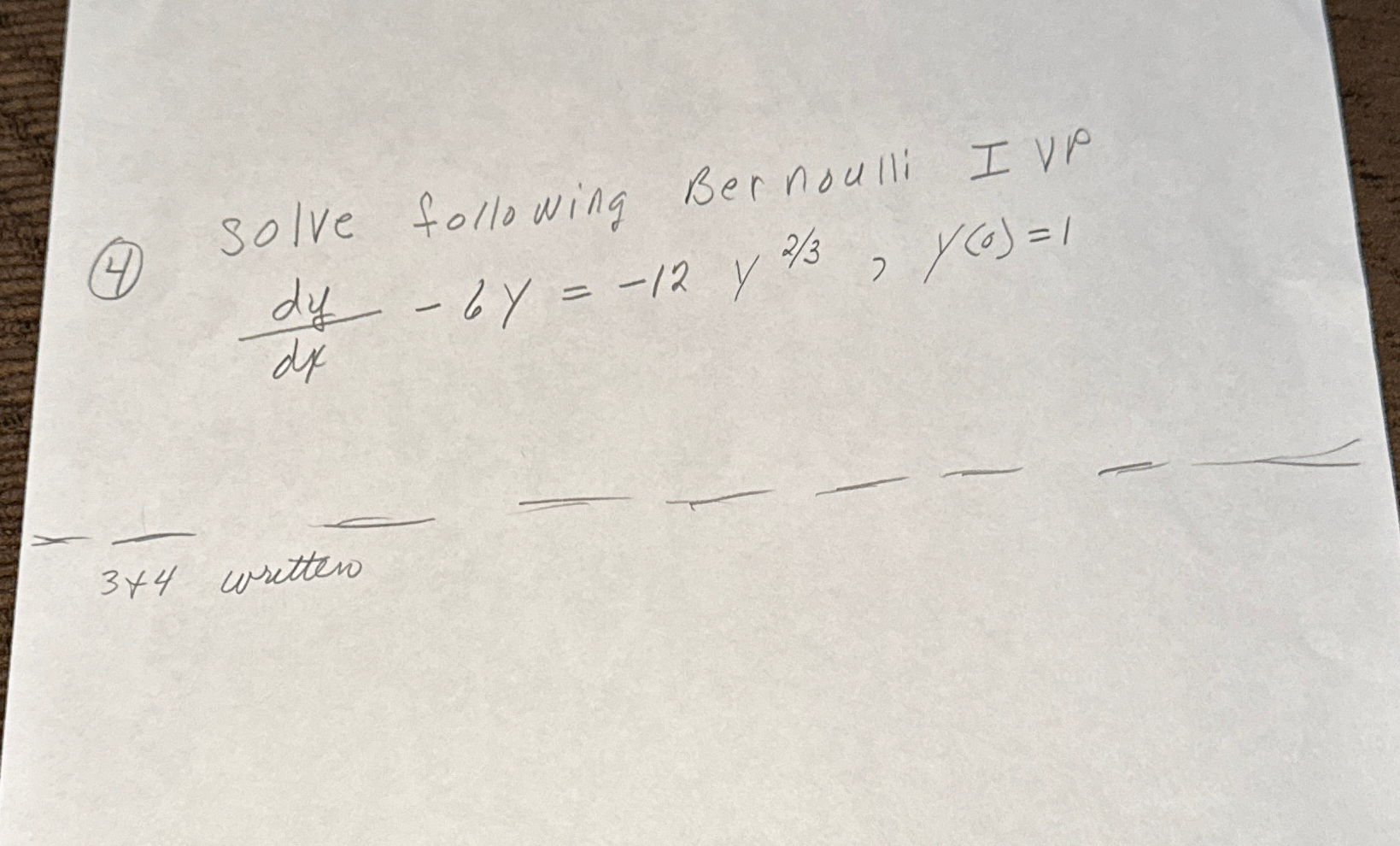 Solved (4) ﻿Solve following Bernoulli | Chegg.com
