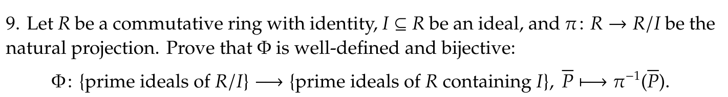 Solved Let R ﻿be a commutative ring with identity, IsubeR be | Chegg.com