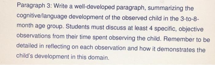 Solved Paragraph 3: Write a well-developed paragraph, | Chegg.com