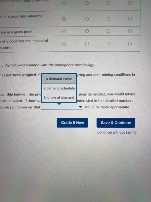 Solved 1. Demand: Basic concepts Complete the following | Chegg.com