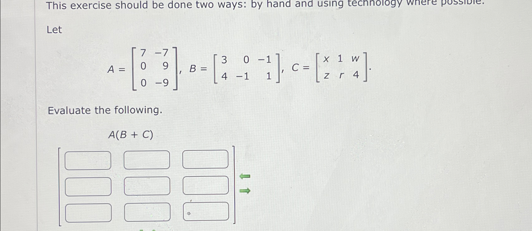 Solved This exercise should be done two ways: by hand and | Chegg.com