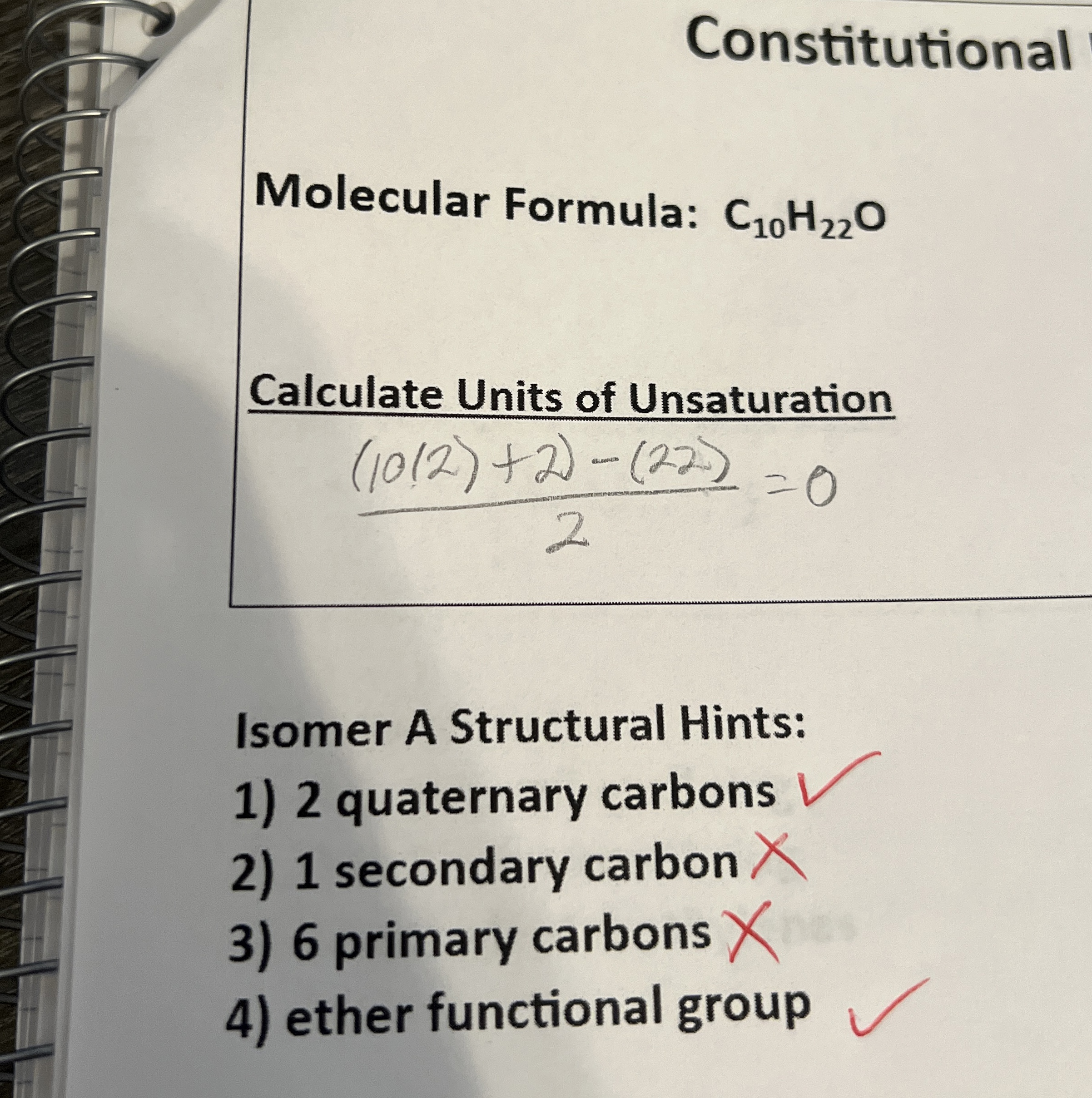 Solved Constitutional Isomer #9Molecular Formula: | Chegg.com