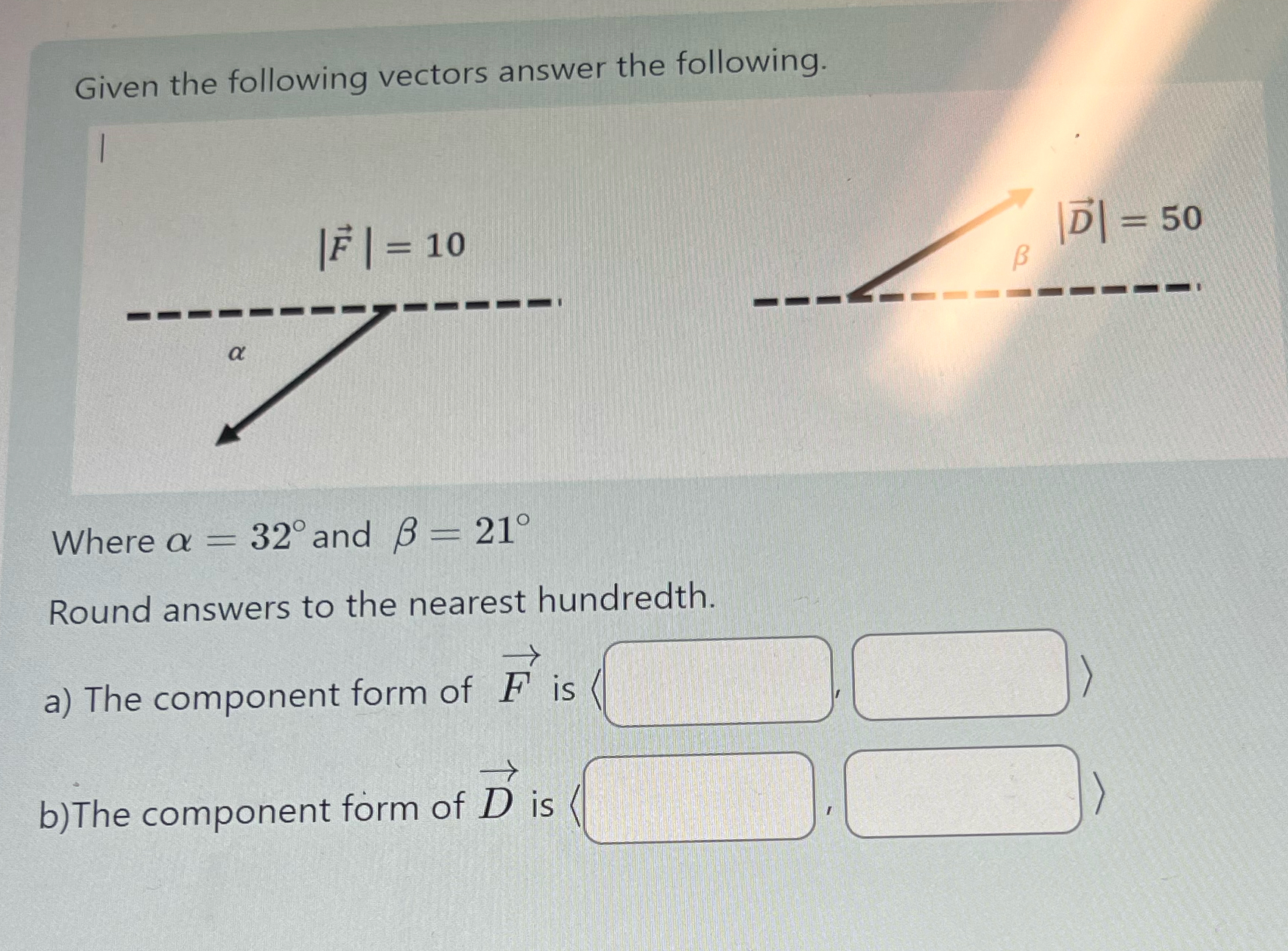Solved Given the following vectors answer the | Chegg.com