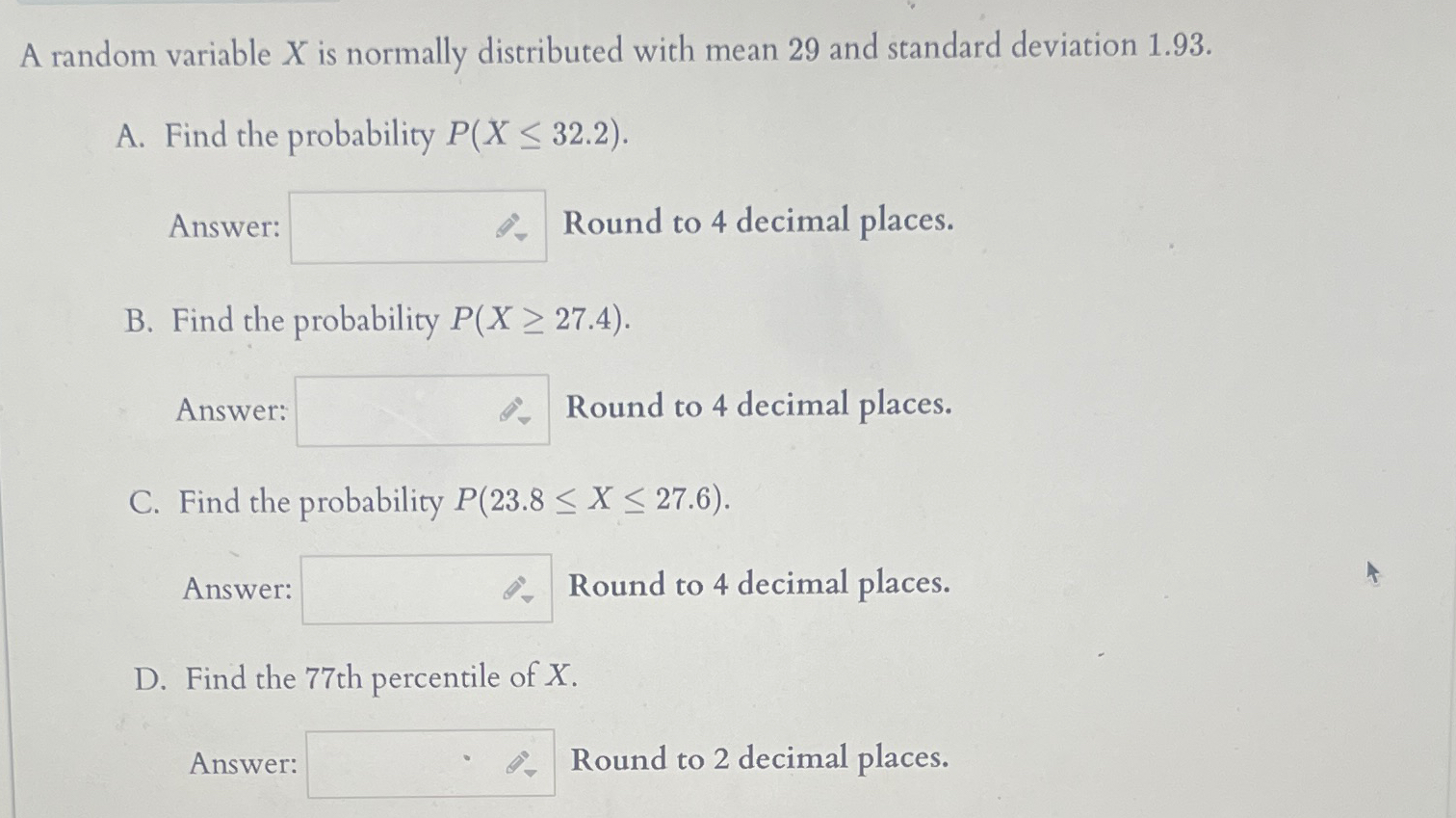 Solved A random variable x ﻿is normally distributed with | Chegg.com