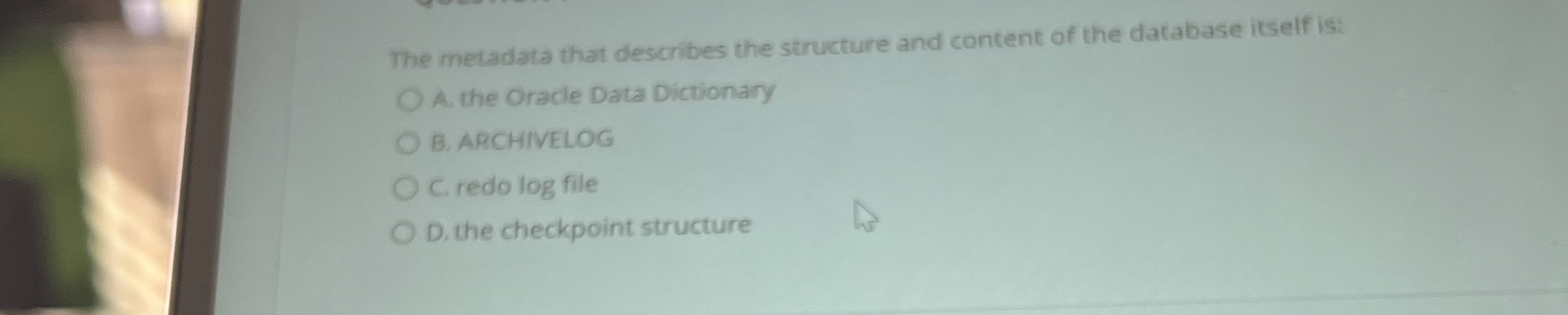 Solved The metadata that describes the structure and content | Chegg.com