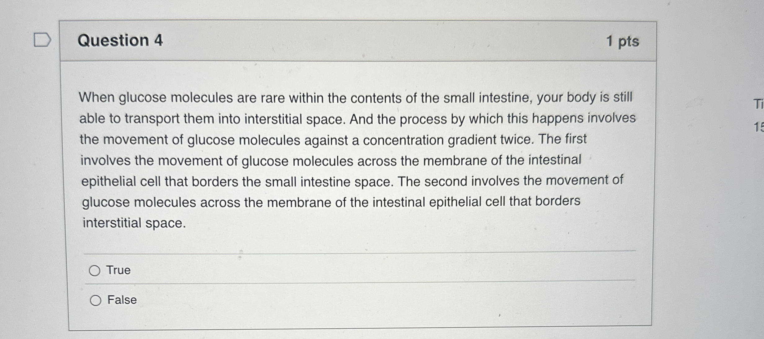 Question 41 ﻿ptsWhen glucose molecules are rare | Chegg.com