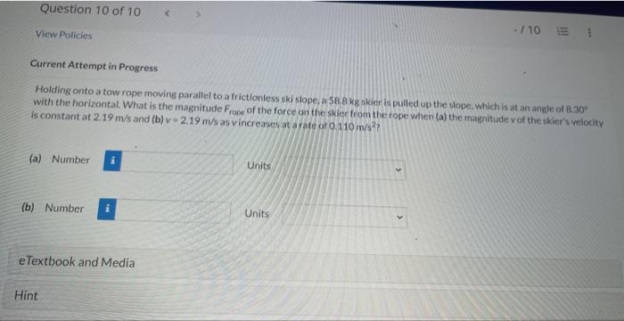 Solved Holding onto a tow rope moving parallel to a | Chegg.com