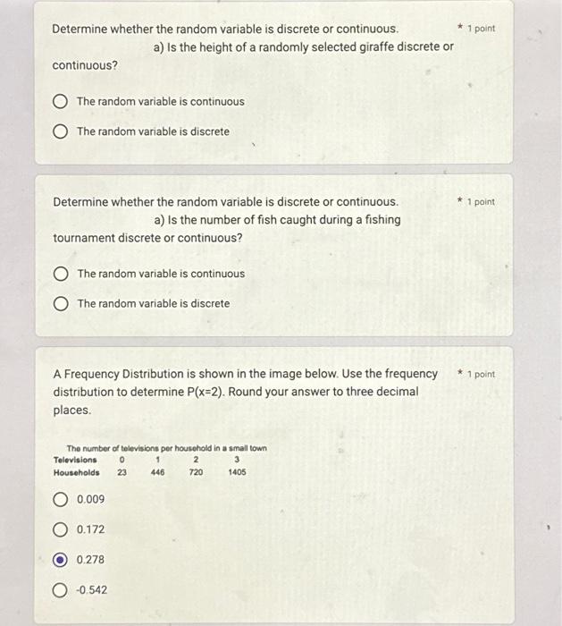 Solved Determine whether the random variable is discrete or | Chegg.com
