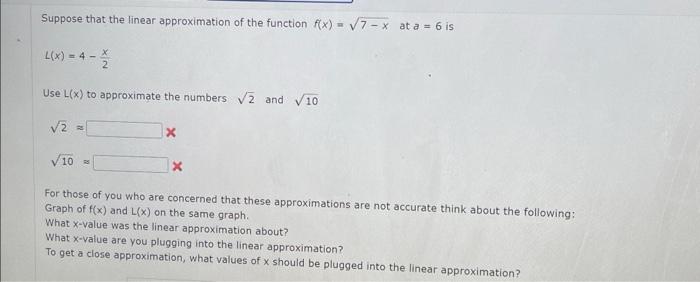 Solved Suppose that the linear approximation of the function | Chegg.com