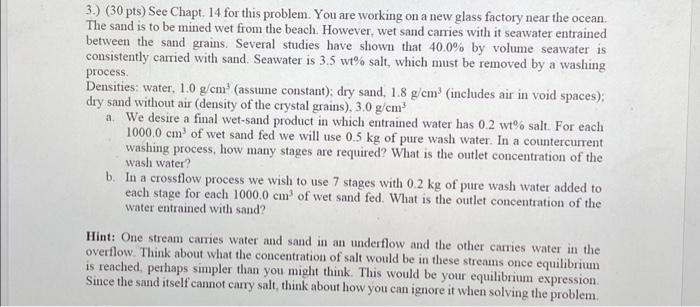 Solved 3.) (30 pts) See Chapt. 14 for this problem. You are | Chegg.com