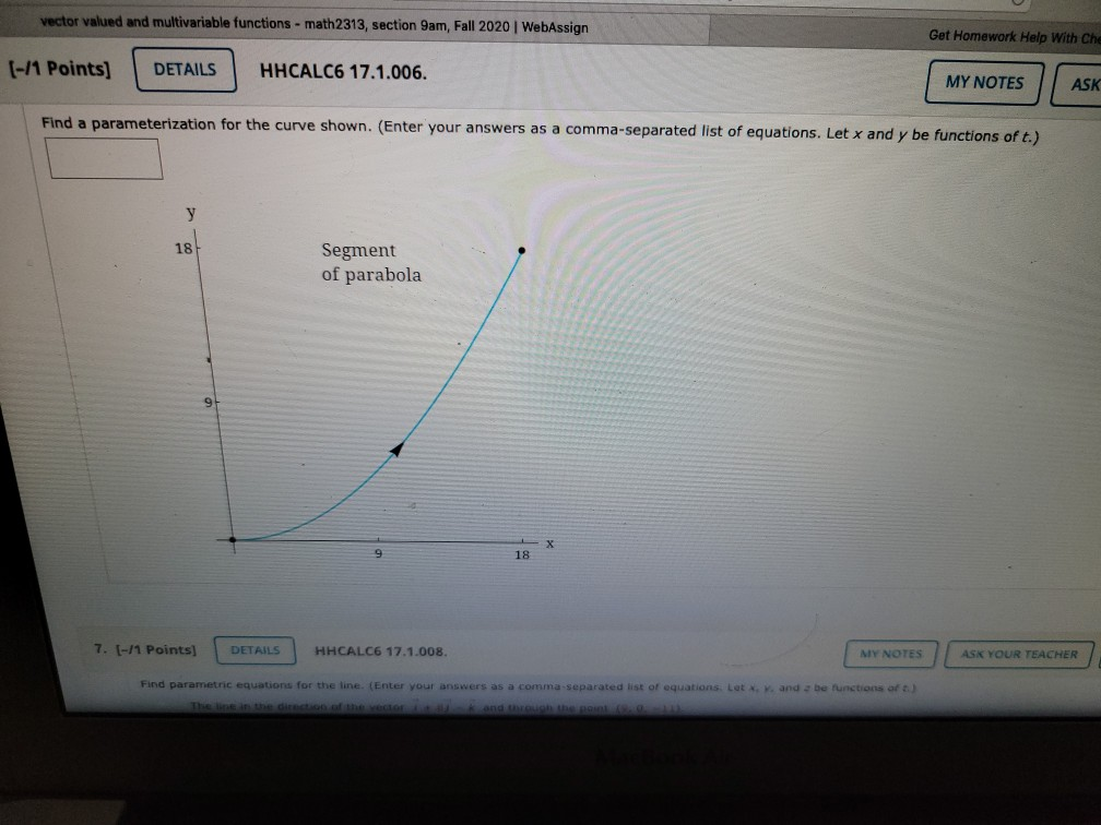 Solved vector valued and multivariable functions - math2313, | Chegg.com