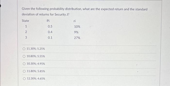 Solved Given the following probability distribution, what | Chegg.com