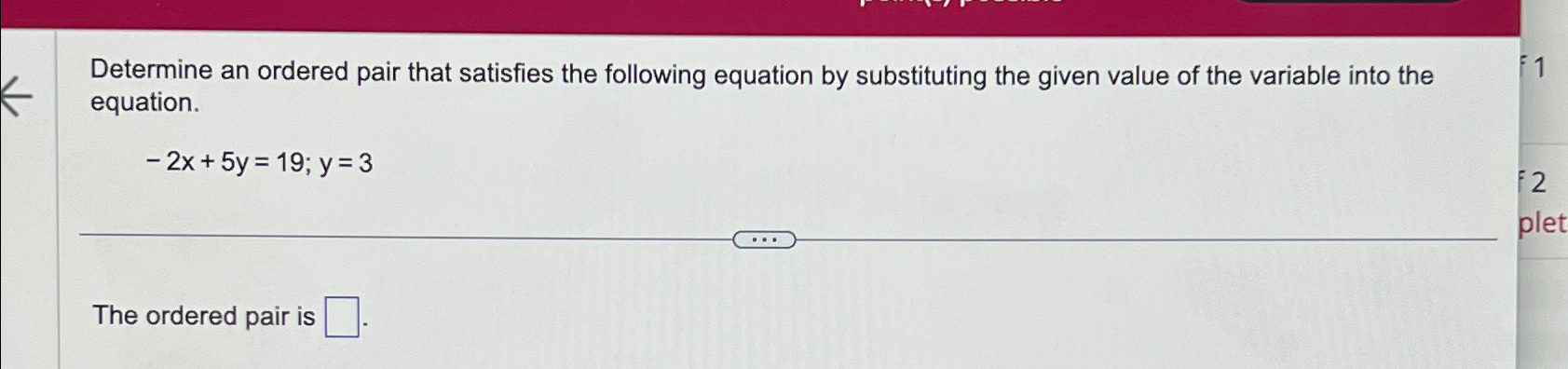 Solved Determine an ordered pair that satisfies the | Chegg.com