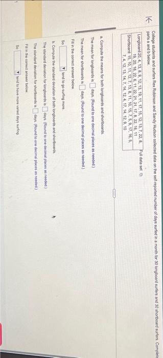 Solved Colloge students and surfers Rex Robinson and Sandy | Chegg.com