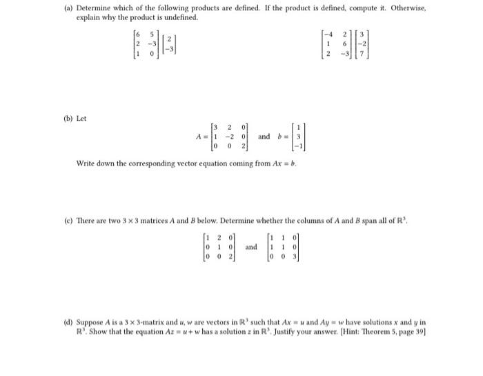Solved (a) Determine which of the following products are | Chegg.com