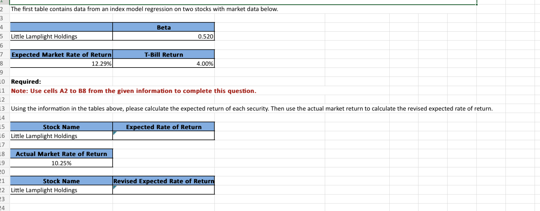 Solved The first table contains data from an index model | Chegg.com