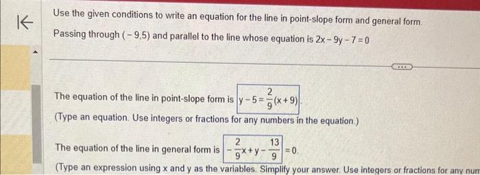Solved Use the given conditions to write an equation for the | Chegg.com