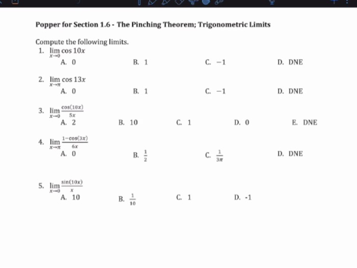 Solved Popper for Section 1.6 - The Pinching Theorem; | Chegg.com