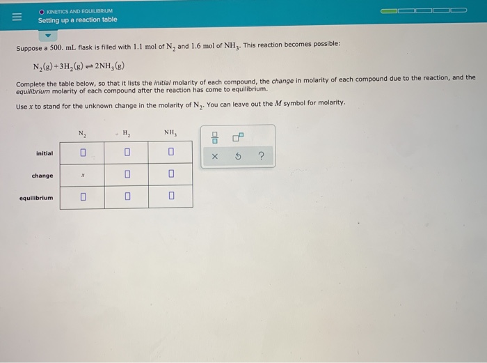 Solved O KINETICS AND EQUILIBRIUM Setting up a reaction | Chegg.com