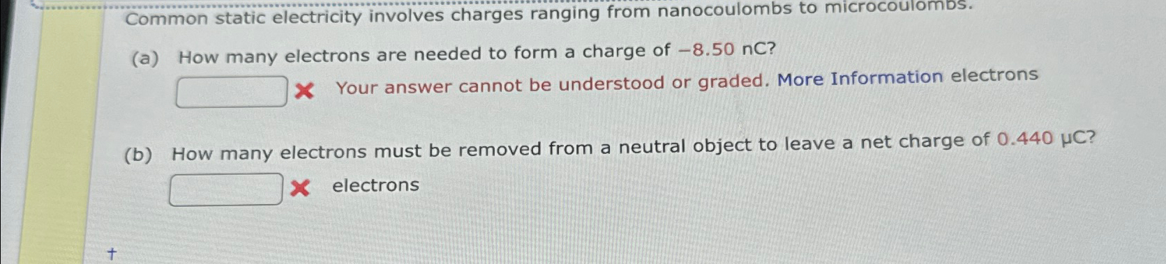 Solved Common static electricity involves charges ranging | Chegg.com