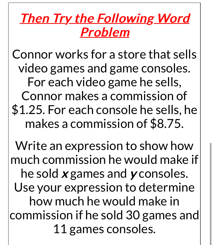 Solved Then Try the Following WordProblemConnor works for a | Chegg.com