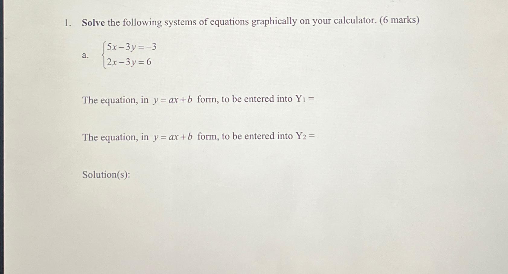Solved Solve the following systems of equations graphically | Chegg.com