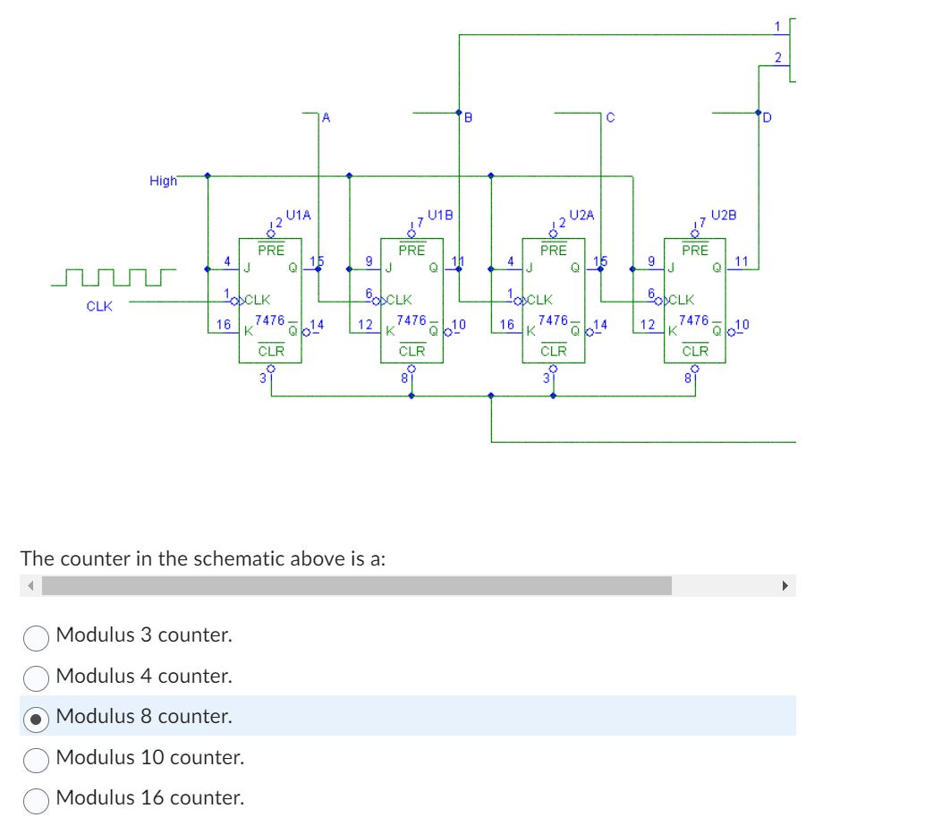 Solved The Counter In The Schematic Above Is A Modulus 3