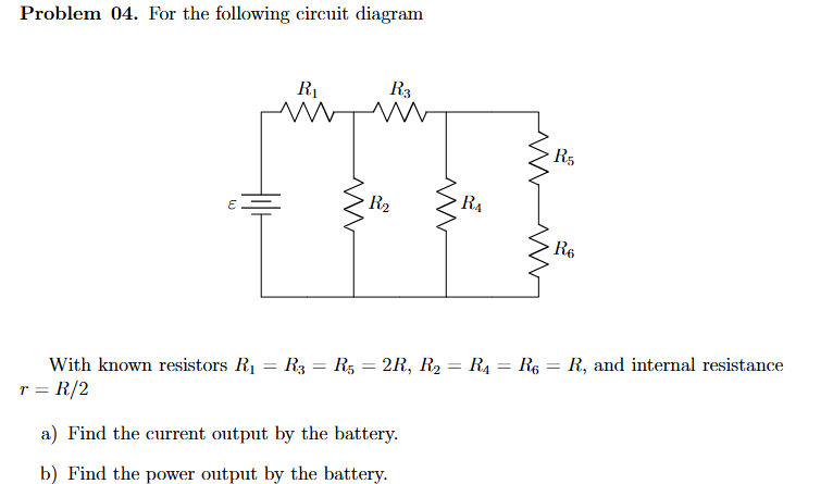[Solved]: Problem 04. For the following circuit diagram With