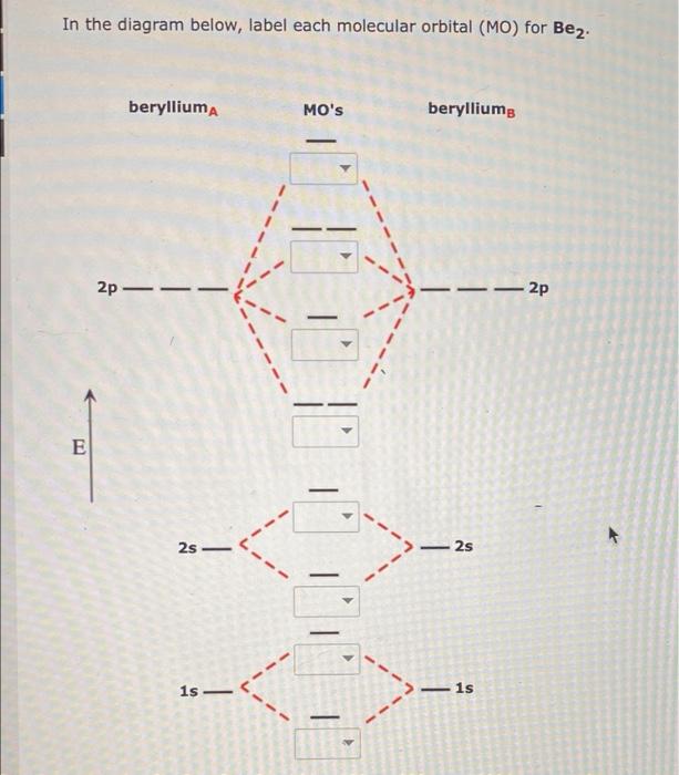 Solved In the diagram below, label each molecular orbital | Chegg.com