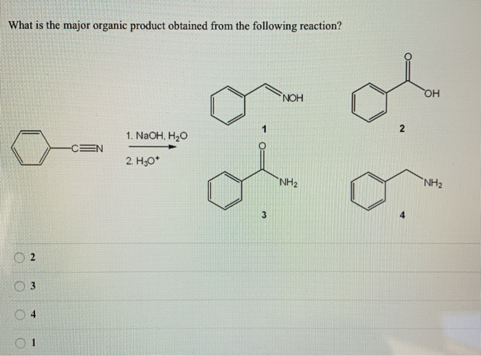 Solved What is the major organic product obtained from the | Chegg.com