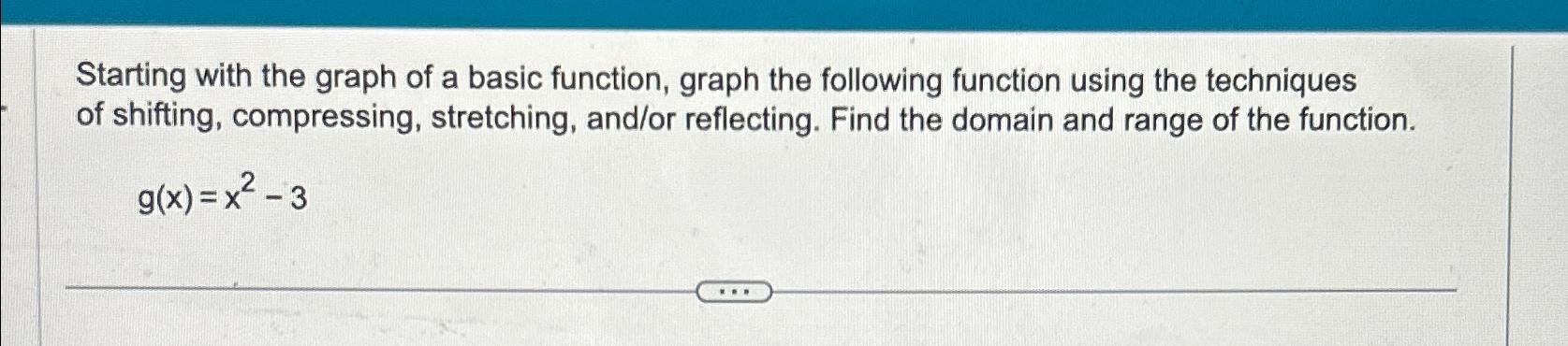 Solved Starting with the graph of a basic function, graph | Chegg.com