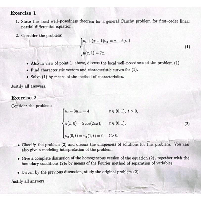 Solved Exercise 1State the local well-posedness theorem for | Chegg.com Solved Exercise 1State the local well-posedness theorem for | Chegg.com