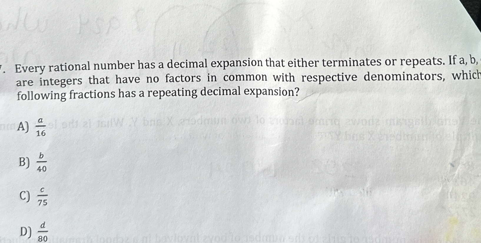 Solved Every rational number has a decimal expansion that | Chegg.com