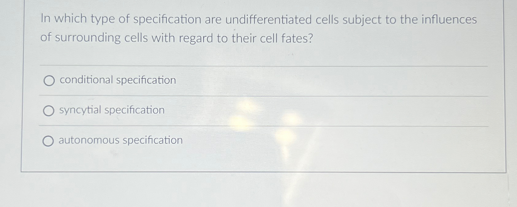 Solved In which type of specification are undifferentiated | Chegg.com