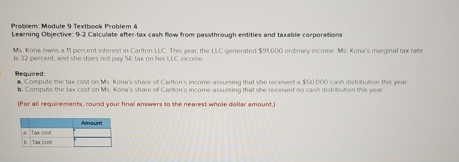 Solved Problem: Module 9 ﻿Textbook Problem 4Learning | Chegg.com