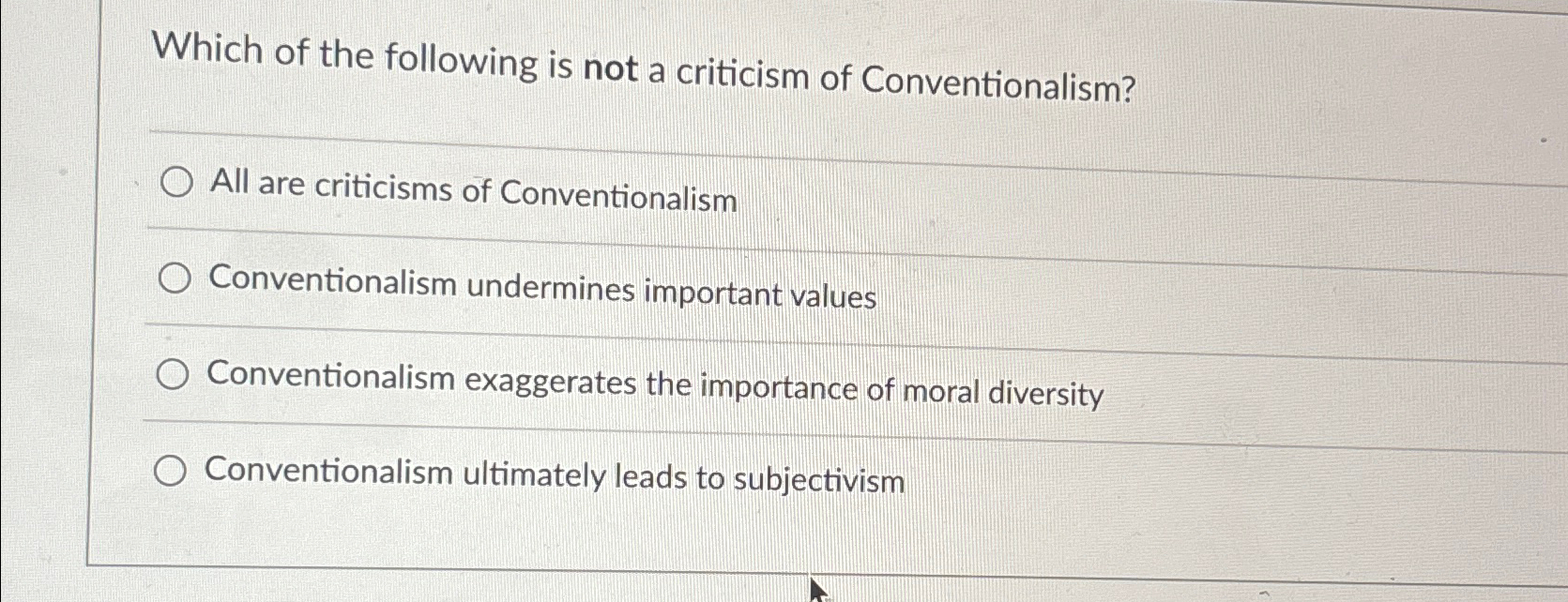 Solved Which of the following is not a criticism of | Chegg.com