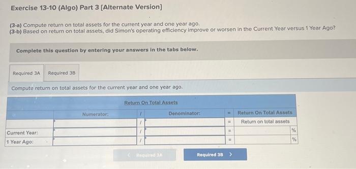 Solved Required information Exercise 13-10 (Algo) Analyzing | Chegg.com