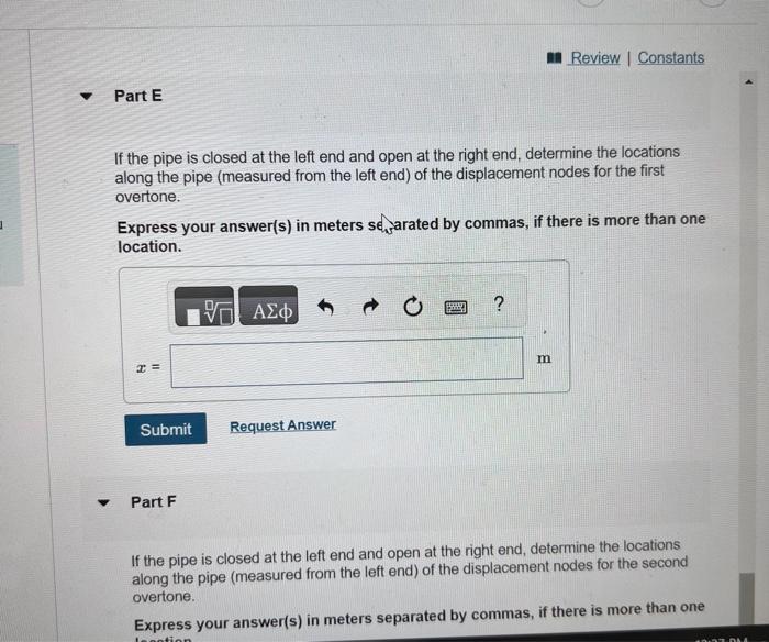 Solved If the pipe is open at both ends, determine the | Chegg.com