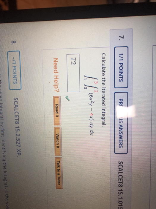 Solved 1/1 POINTS PRIUS ANSWERS SCALCET8 15.1.015 Calculate | Chegg.com