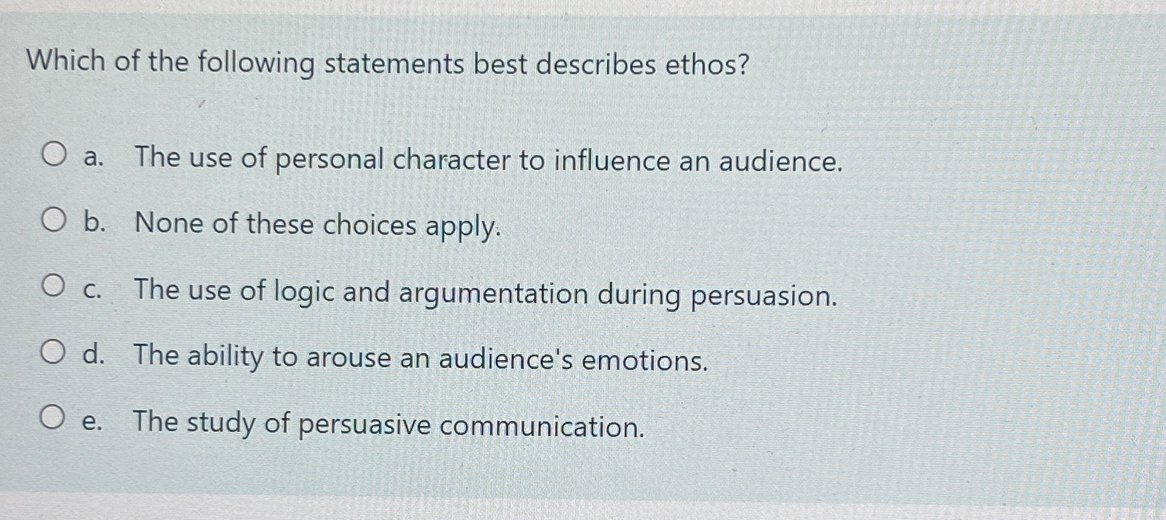 Solved Which Of The Following Statements Best Describes