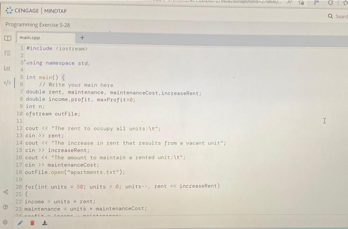 Solved CENGAGE | MINDIAP Programming Exercise 5-28 0 | Chegg.com