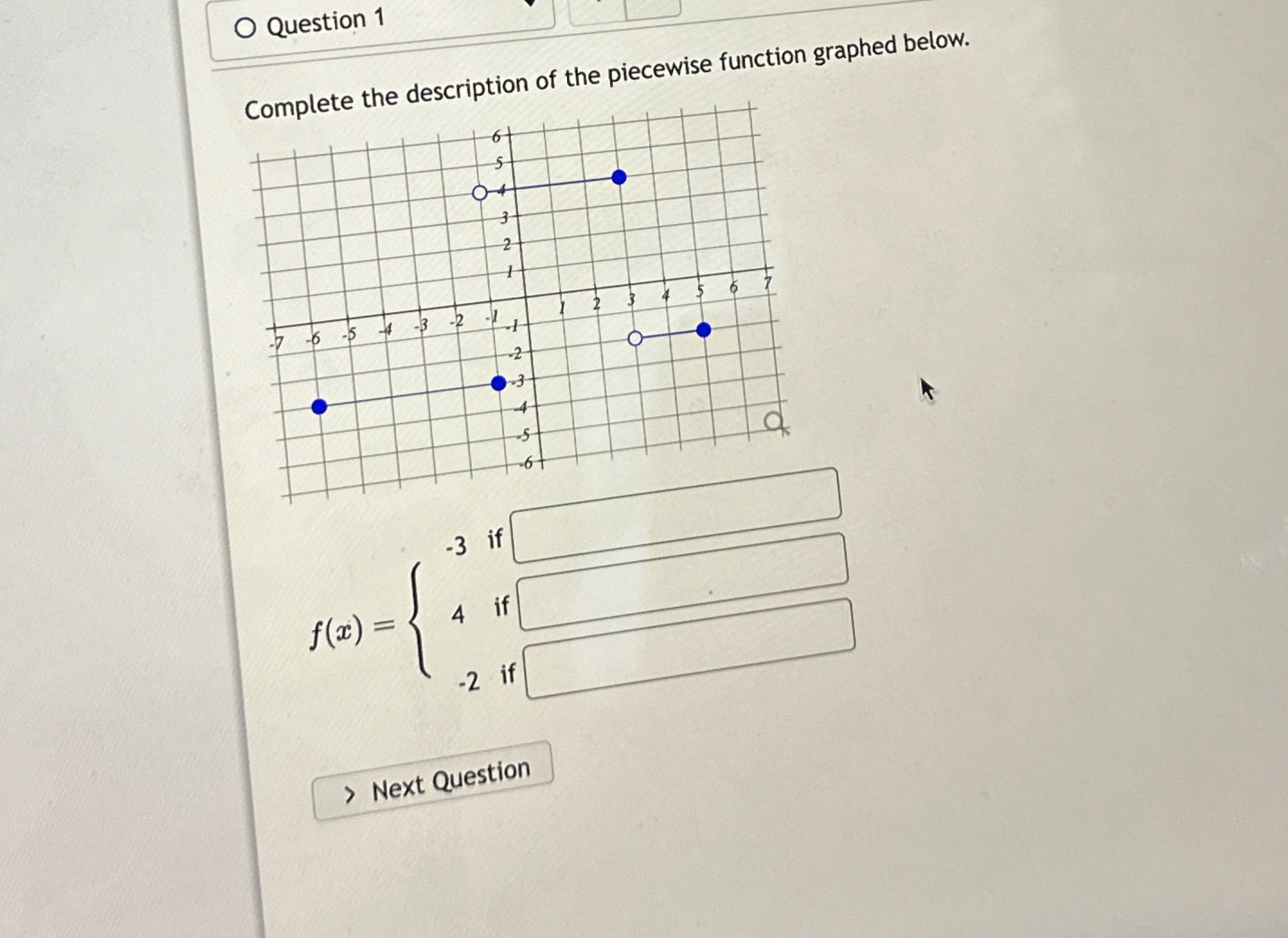 Solved Question 1ramnlete the description of the piecewise | Chegg.com