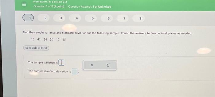 Solved 1 Homework 4: Section 3.2 Question 1 of 8 (1 point) | | Chegg.com