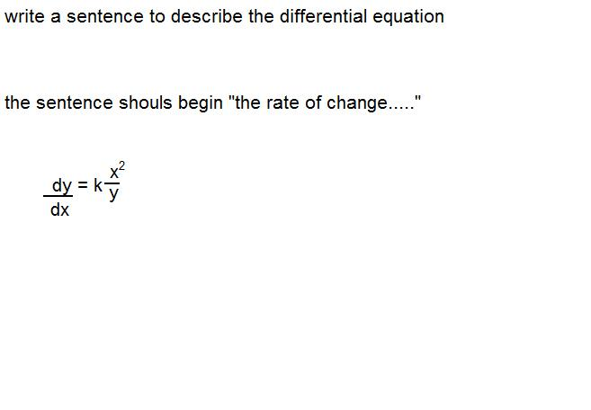 Solved write a sentence to describe the differential | Chegg.com