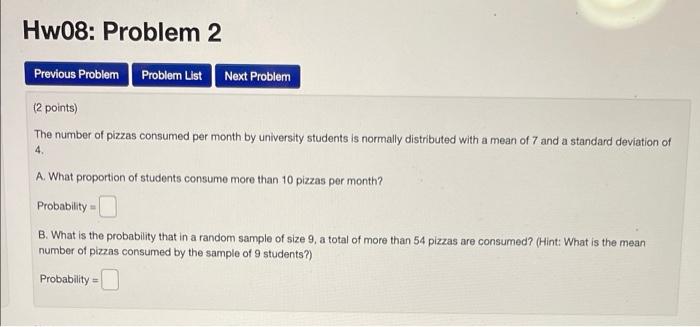 Solved Hw08: Problem 2 Previous Problem Problem List Next | Chegg.com