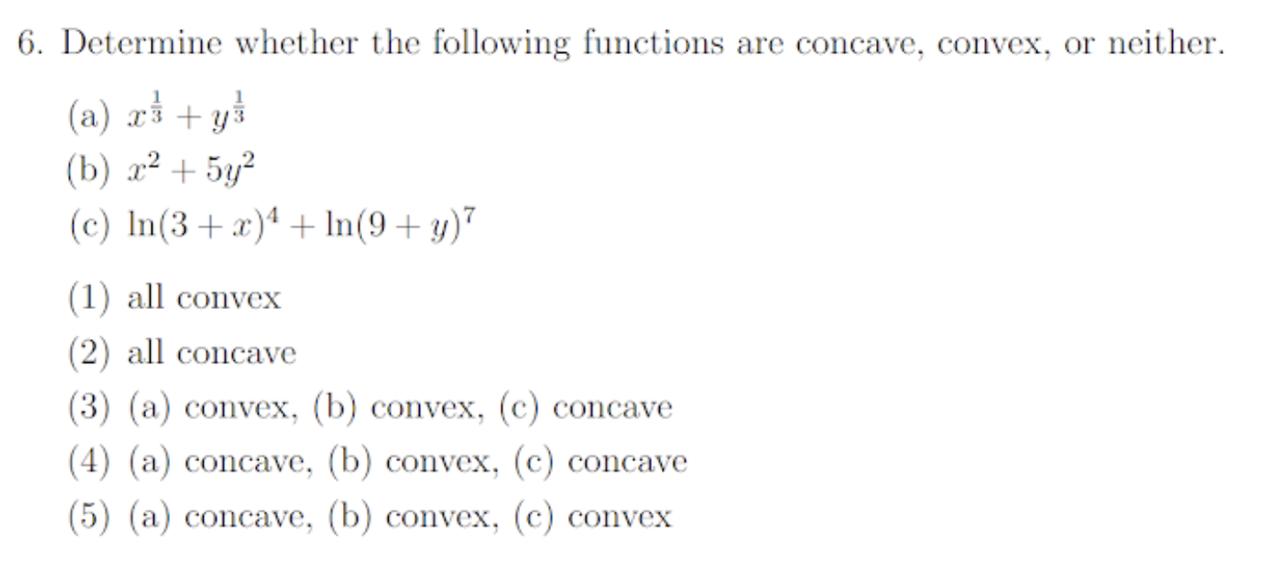 Solved Determine whether the following functions are | Chegg.com