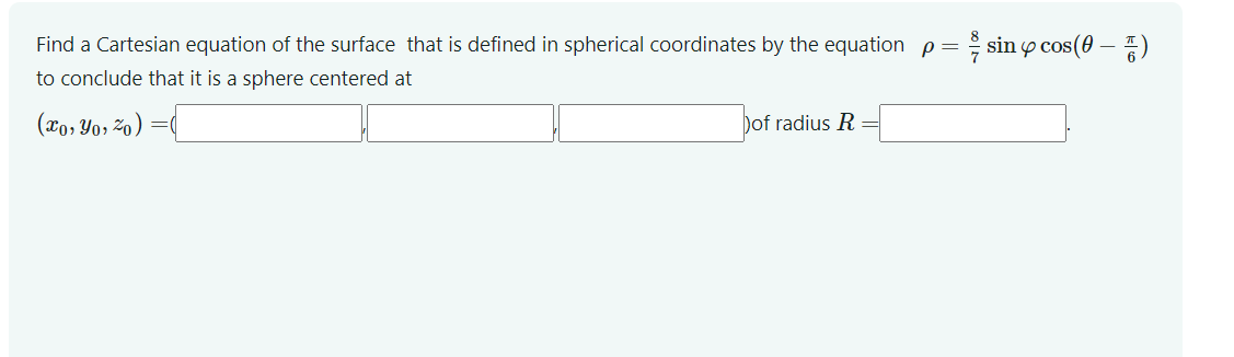 Solved Find a Cartesian equation of the surface that is | Chegg.com