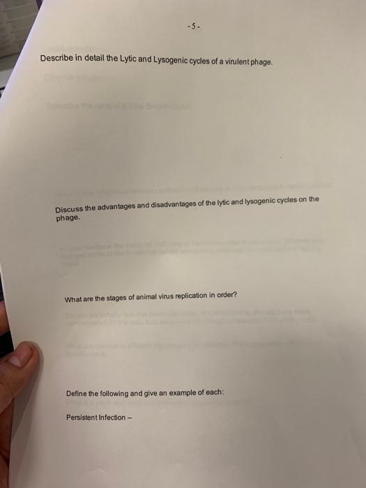 Solved Describe in detail the Lytic and Lysogenic cycles of | Chegg.com
