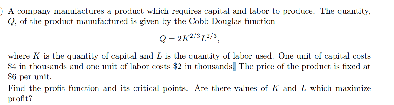 Solved A company manufactures a product which requires | Chegg.com