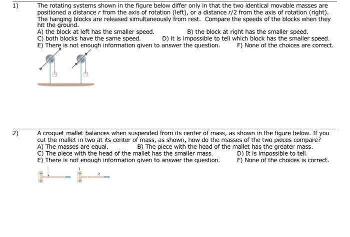 Solved The rotating systems shown in the figure below differ | Chegg.com